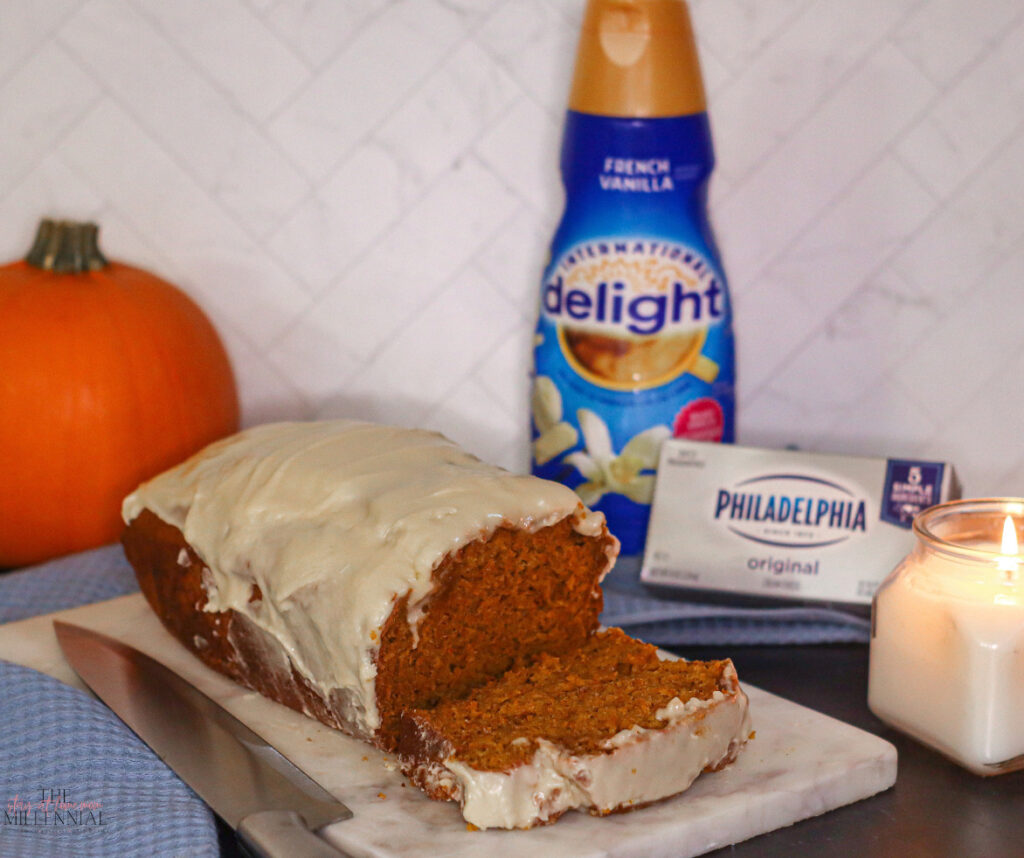 Pumpkin Bread With Cream Cheese Icing - TMSAHM