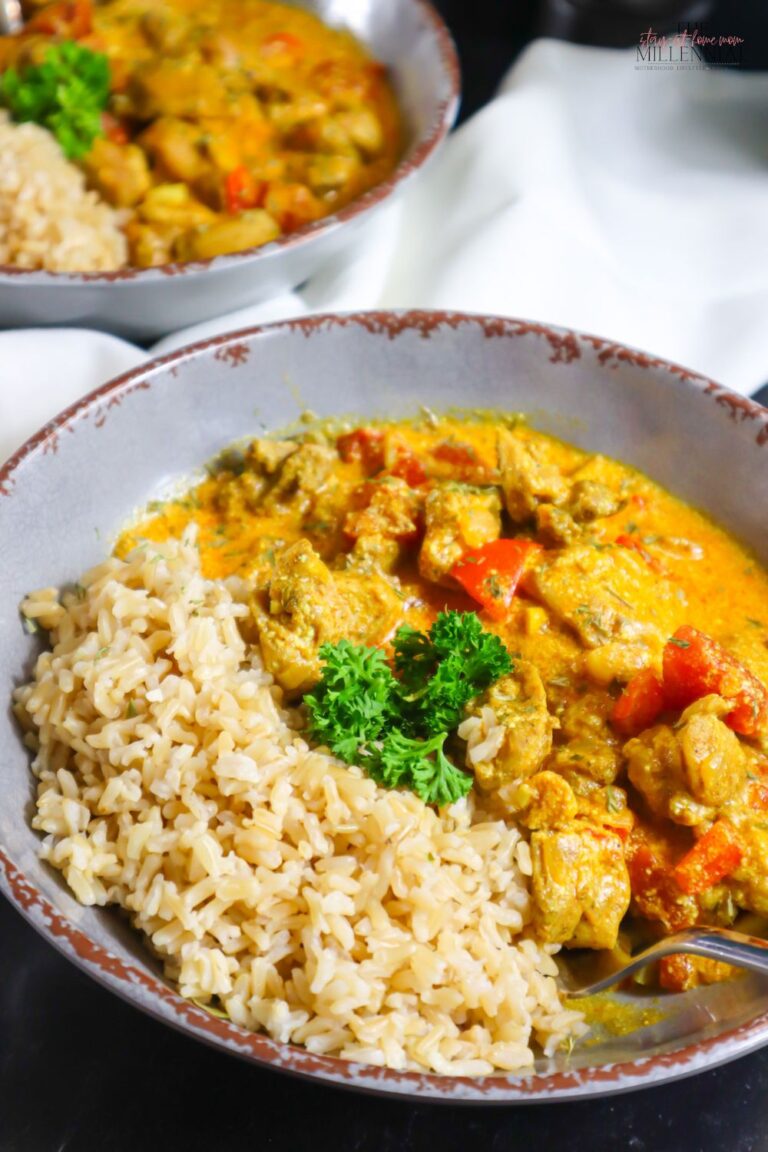 Coconut Curry Chicken Rice Bowls - The Millennial Stay-At-Home Mom